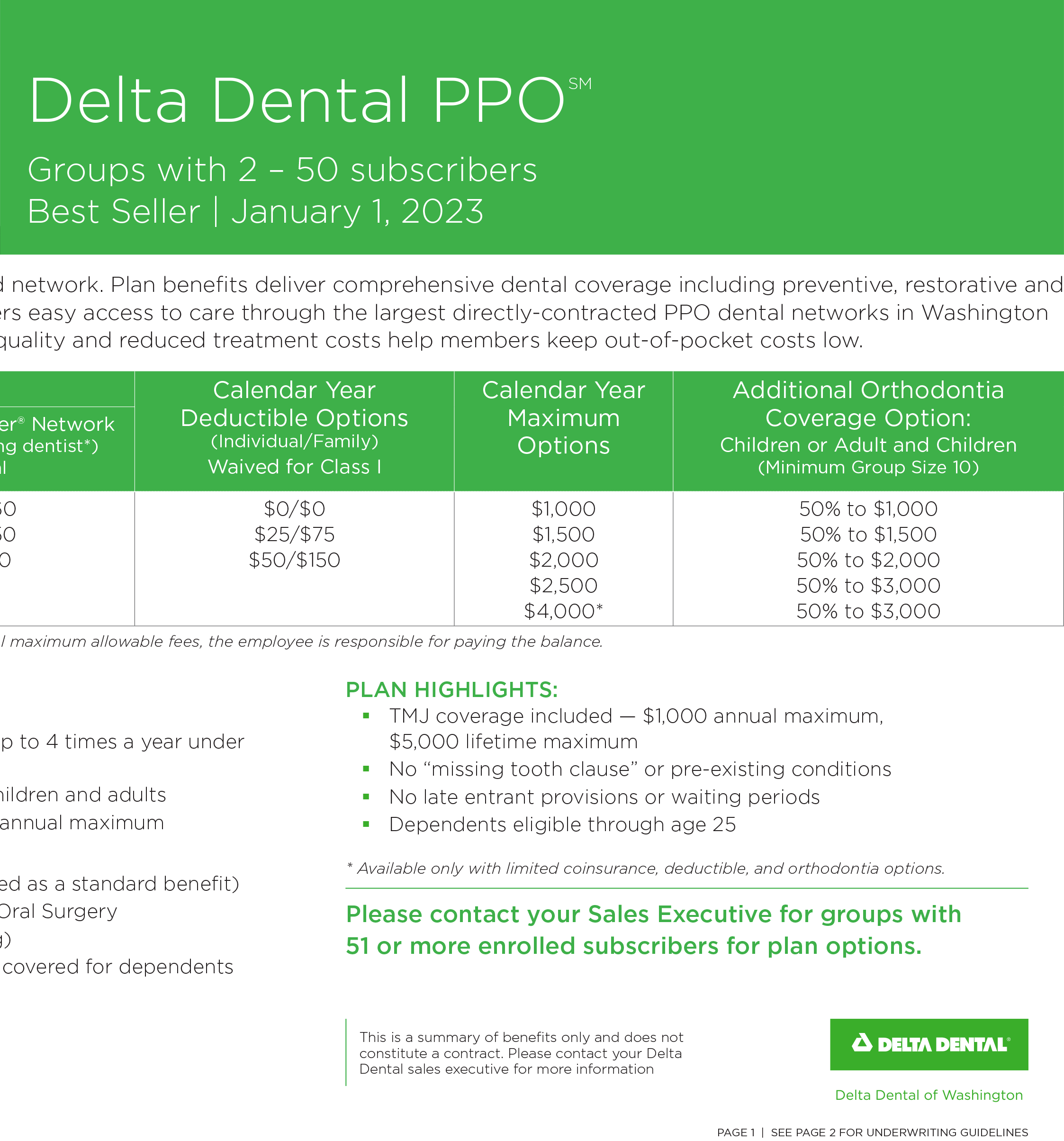 Sales Collateral | Delta Dental Of Washington